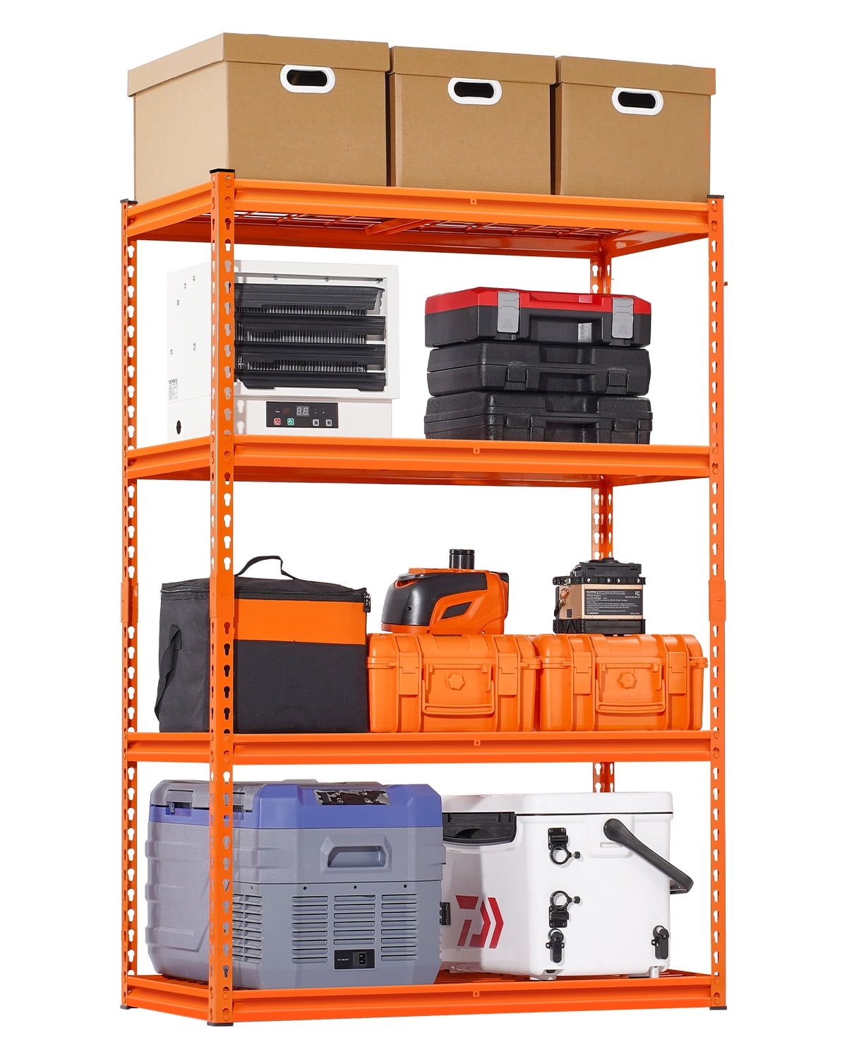 KFFKFF Storage Racks, 2400 lbs Capacity, Quadruple Layer Robust Garage ...