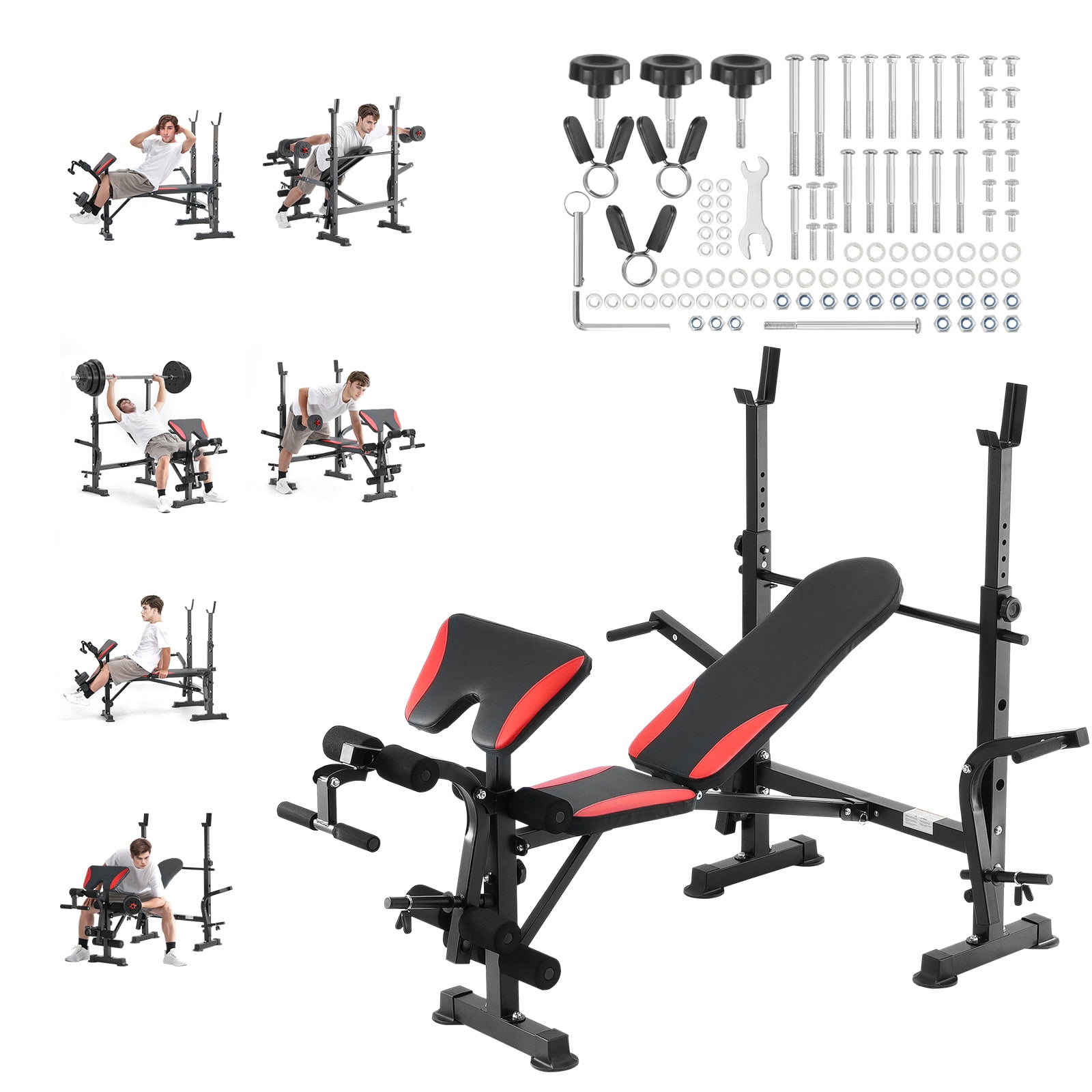 KFFKFF Strength Training Bench, Versatile Workout Bench with Adjustable ...