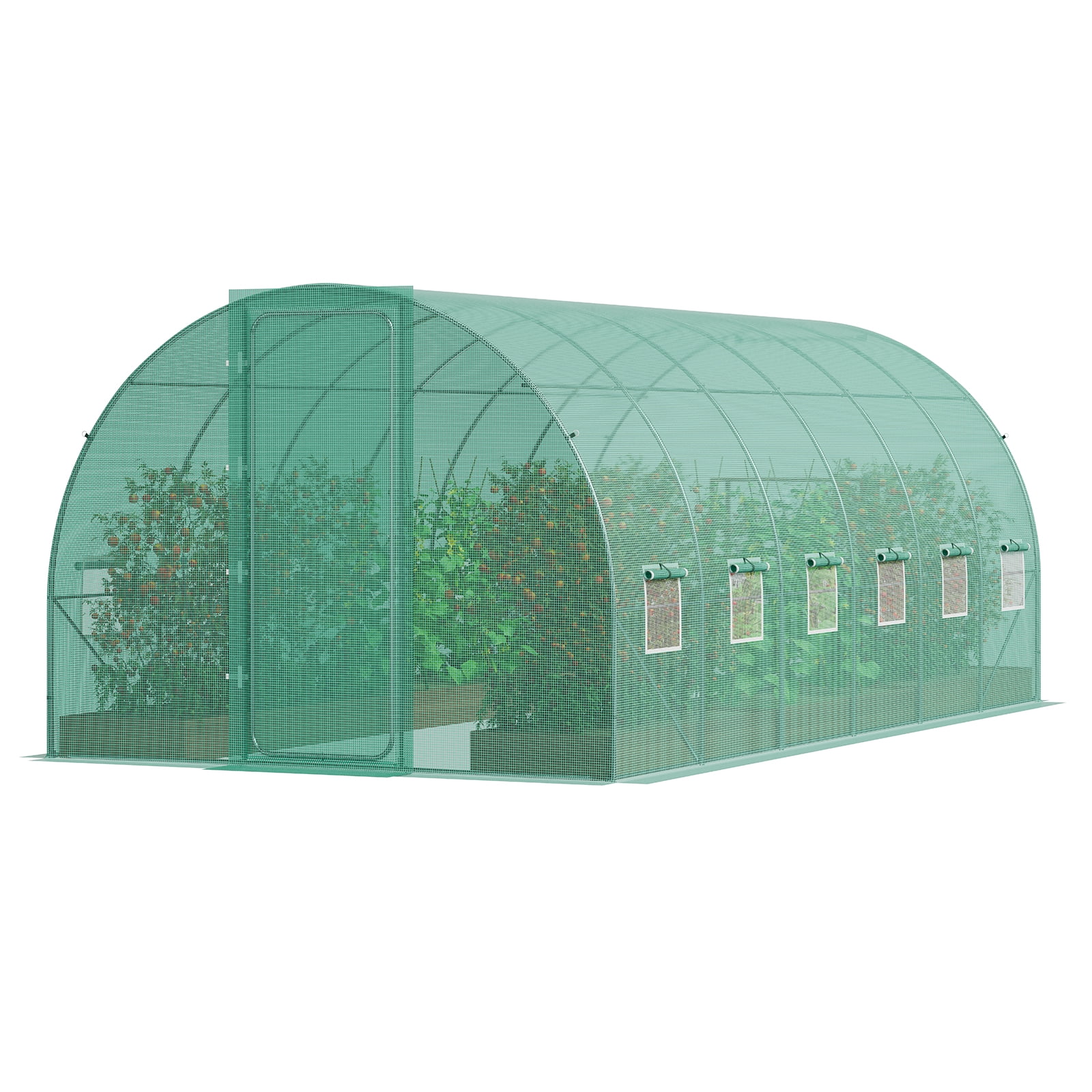 KFFKFF Walk-in Tunnel Greenhouse, 20x10x7.5 ft, Featuring a Durable ...