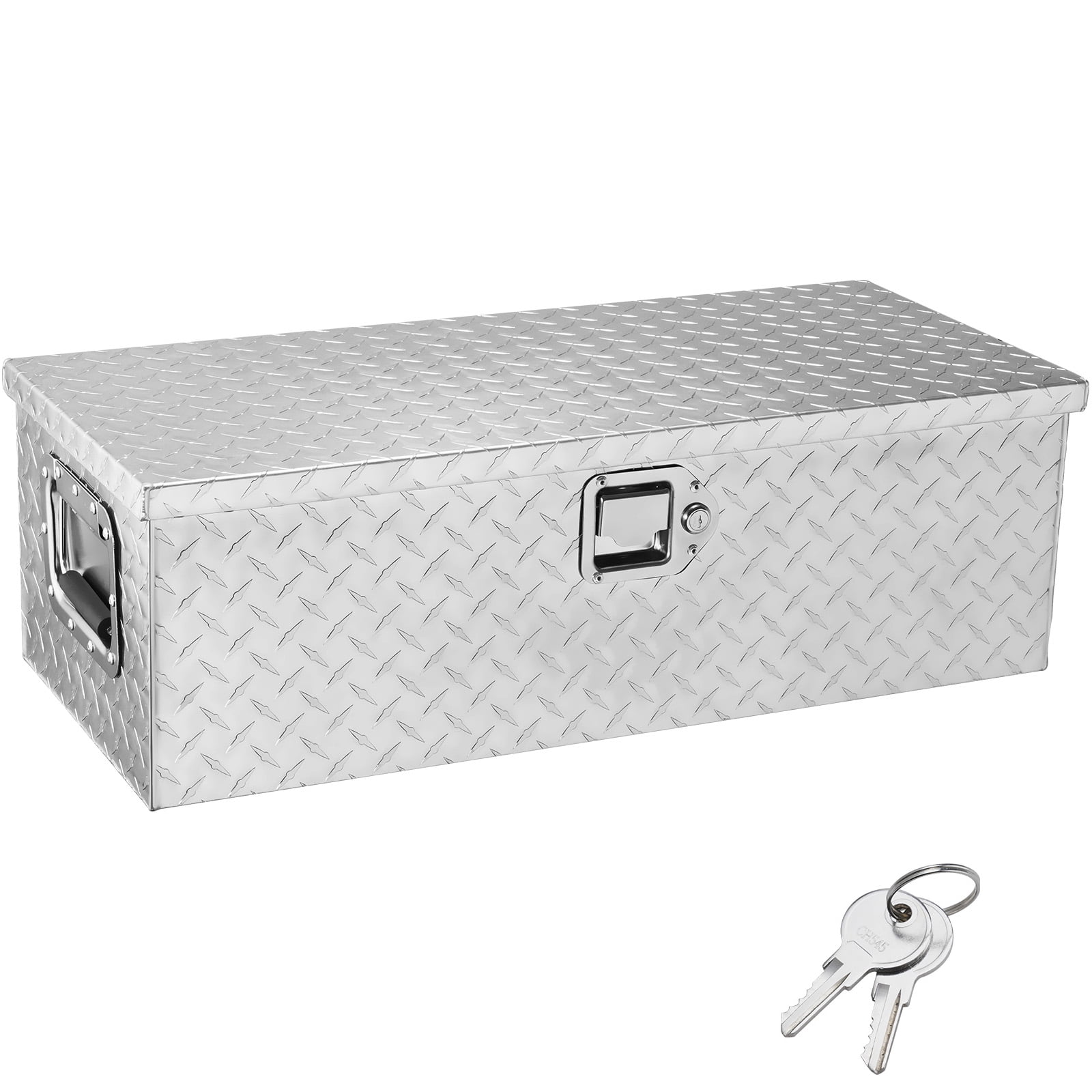 Kffkff Sturdy Aluminum Vehicle Storage Box Patterned Metal Storage Box With Side Grip And