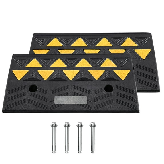 KFFKFF Sturdy Rubber Ramp Set of 2, Elevates 5" with Robust 33069 lbs ...