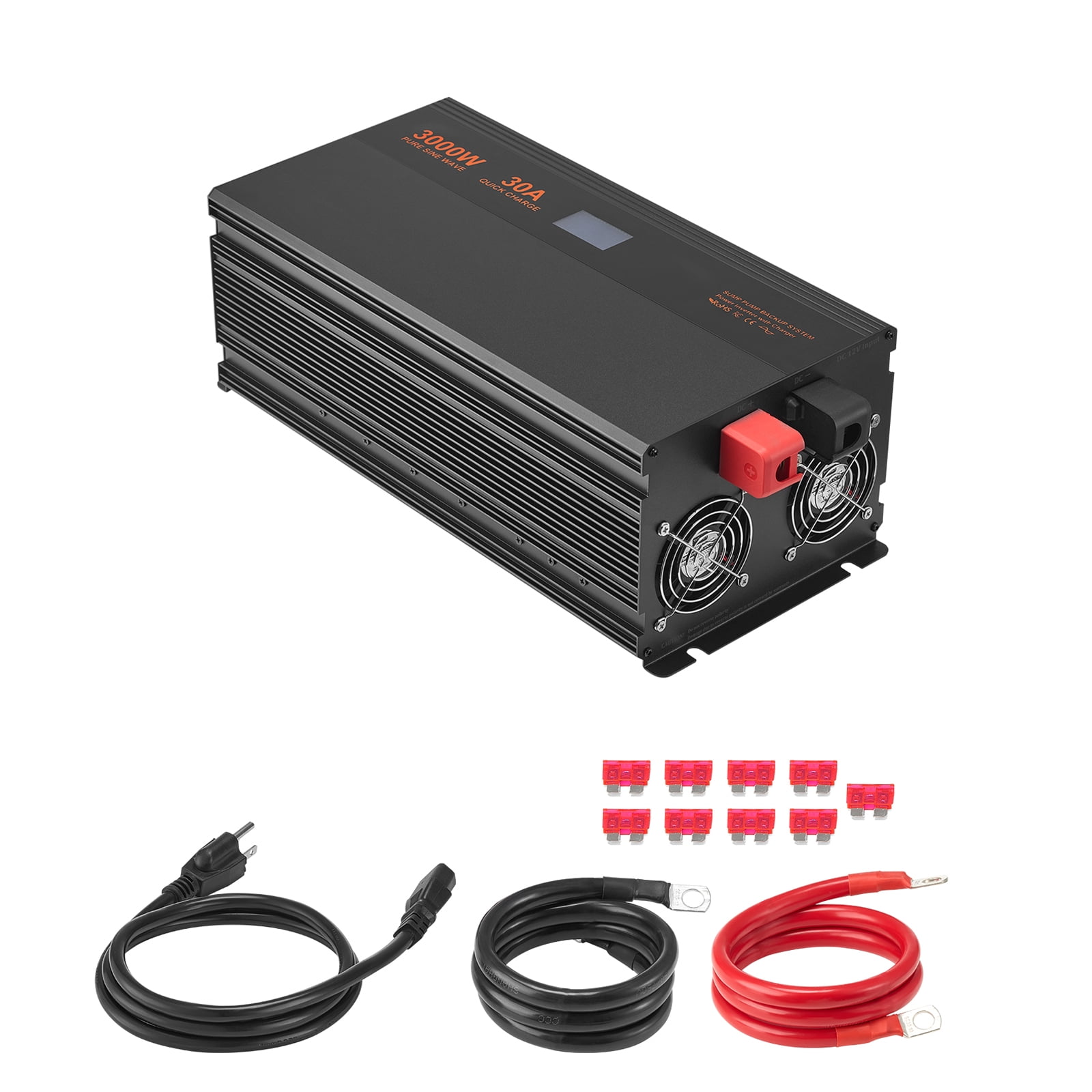 KFFKFF Sump Pump Backup System with Battery Inverter, 3000W Power ...