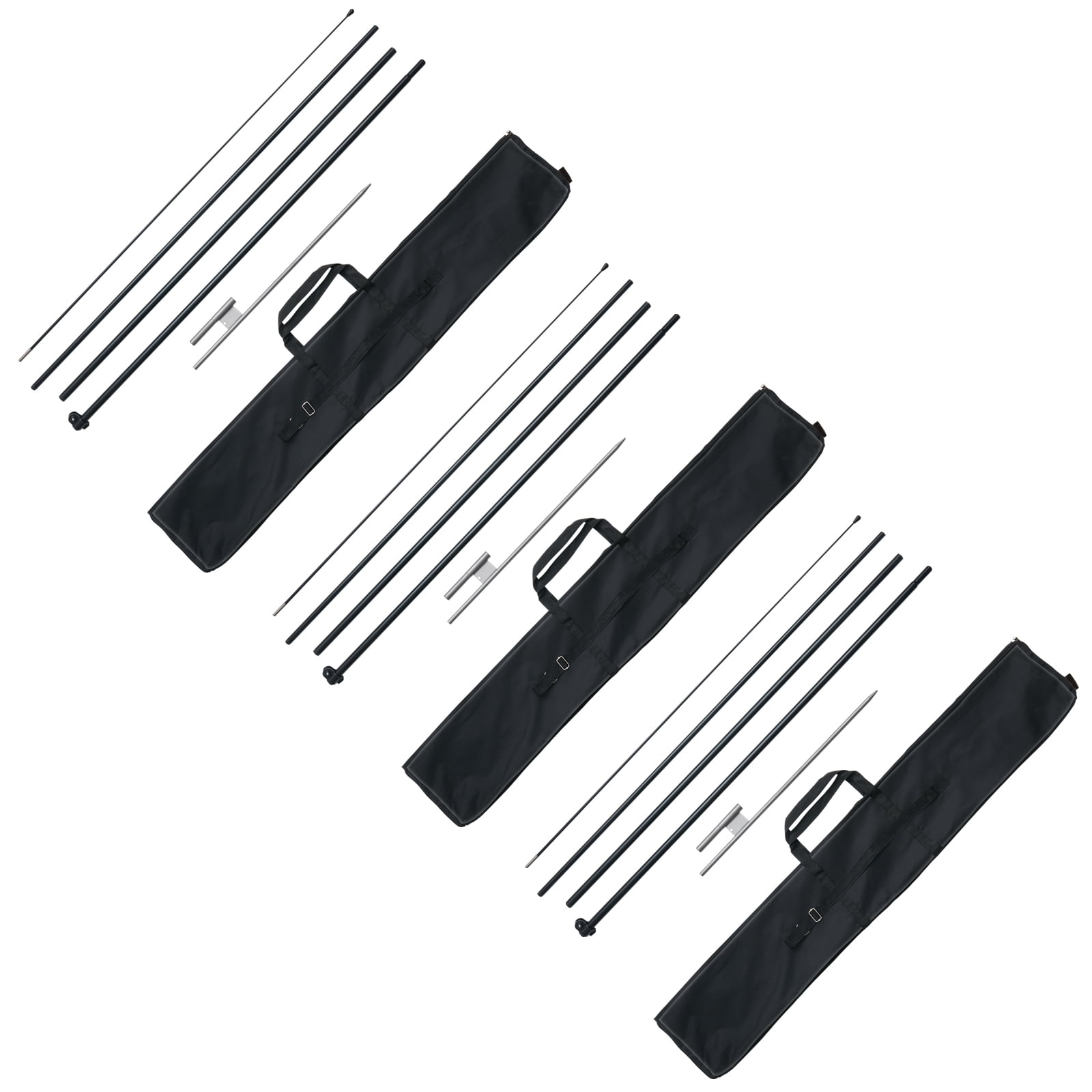 KFFKFF Swooper Flag Pole Set, Includes 3 Units of 16.3 ft Flag Poles ...