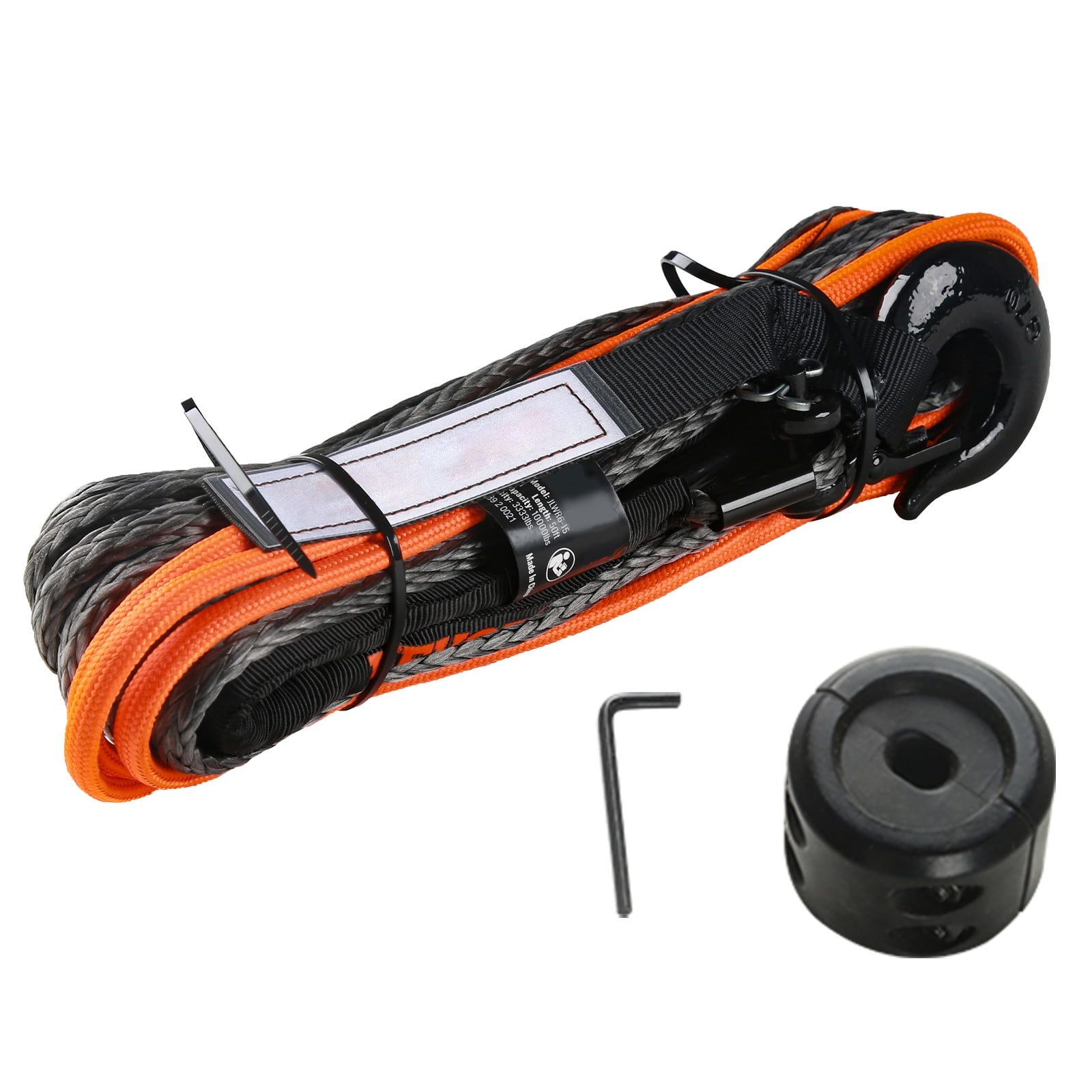 KFFKFF Synthetic Towing Cable, 3/16 Inch x 50 Feet, 8,350 lbs Capacity ...