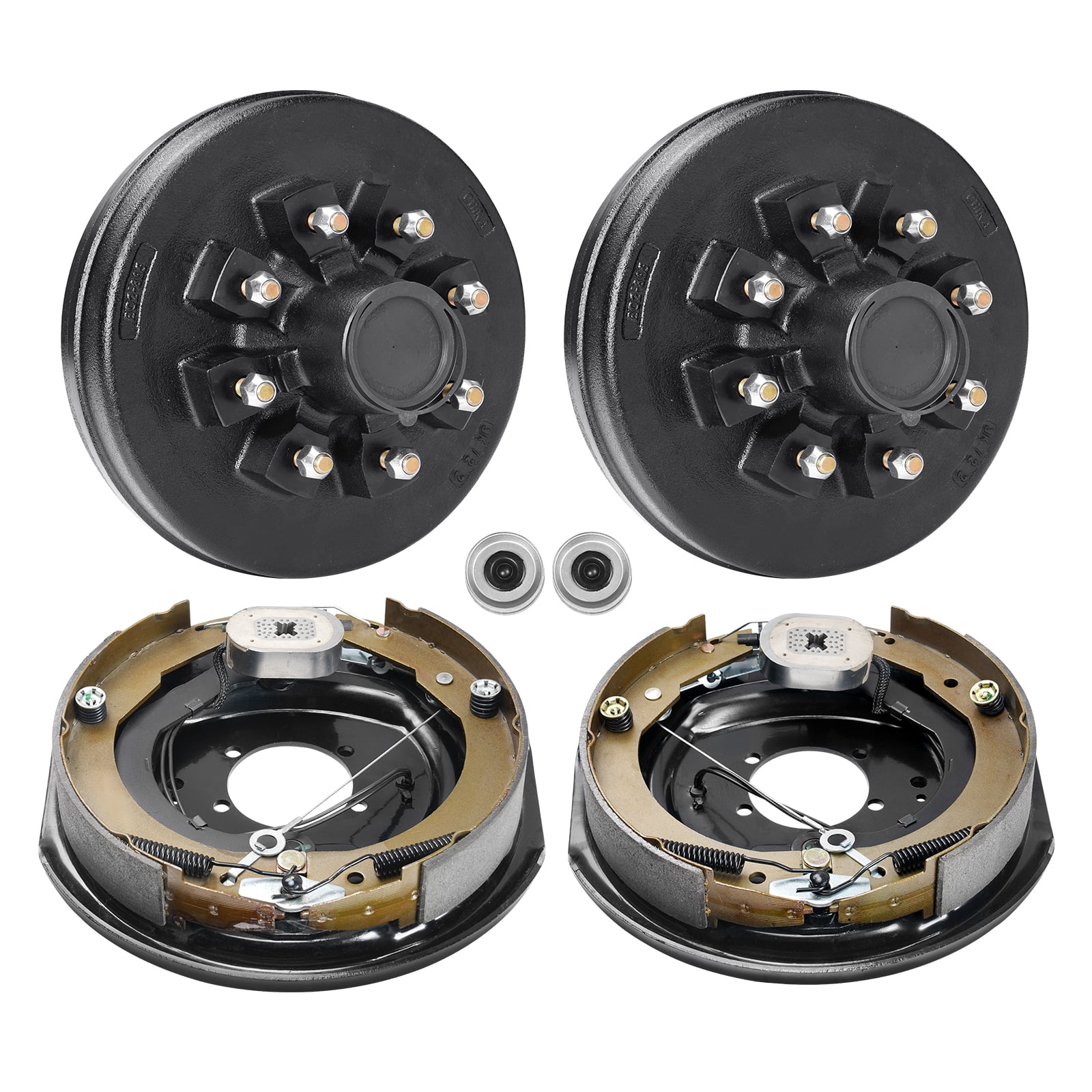 KFFKFF Trailer Drum Hub Kits, 8 on 6.5" B.C., 12" x 2" Electric Brakes ...
