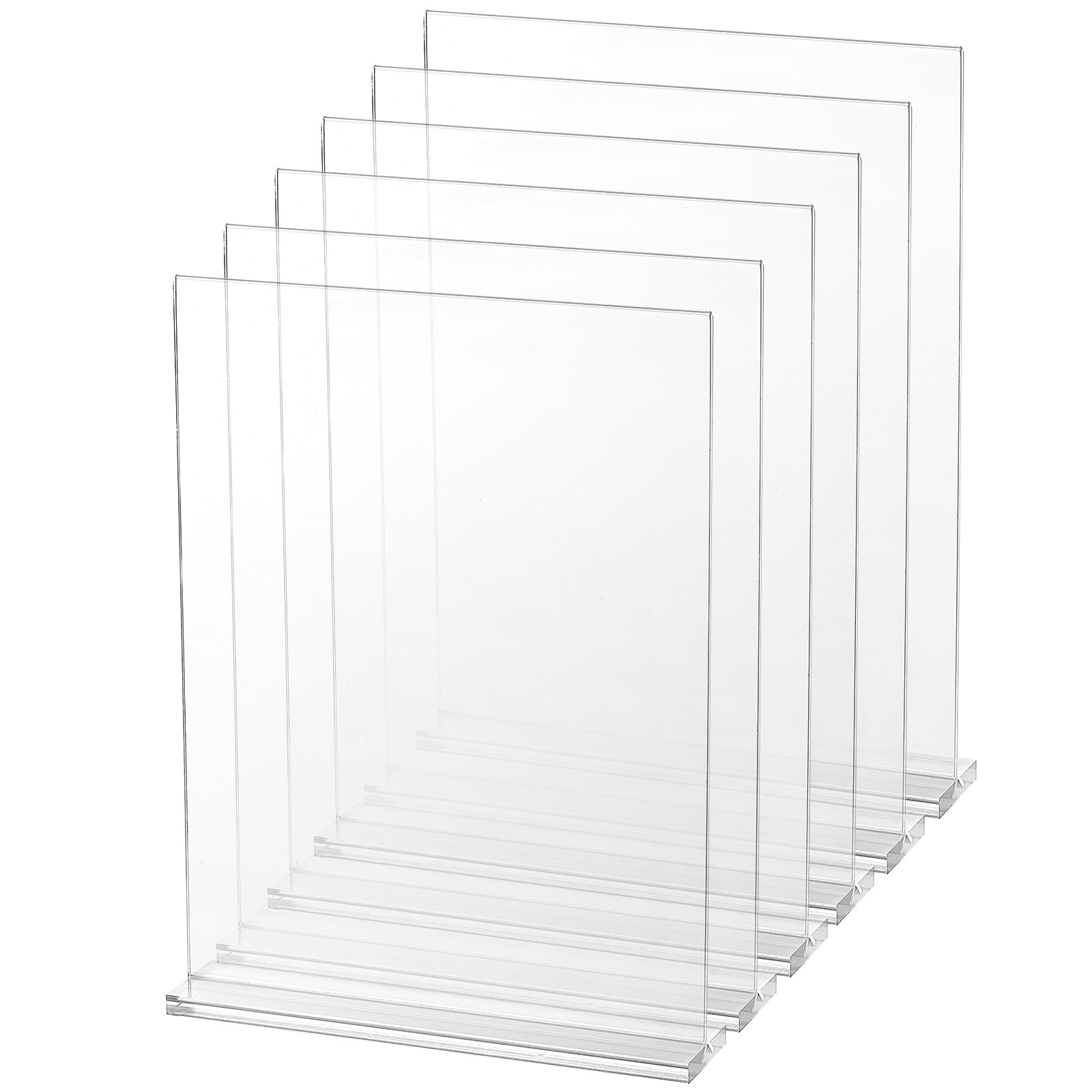 KFFKFF Transparent Sign Stand, Set of 6, Dimensions 8.5 x 11-inch, Dual ...