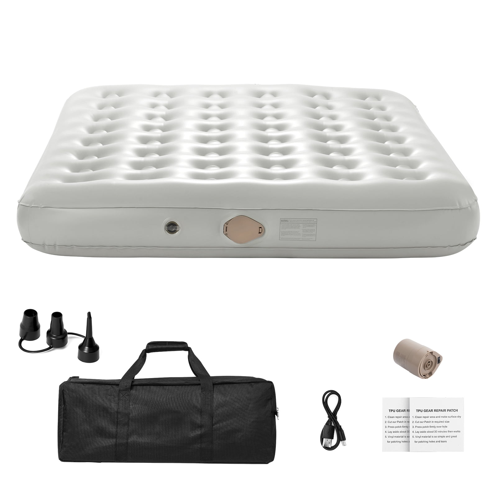 KFFKFF Twin Air Bed with Stand, Duo Occupancy Inflatable Bed with Pump ...