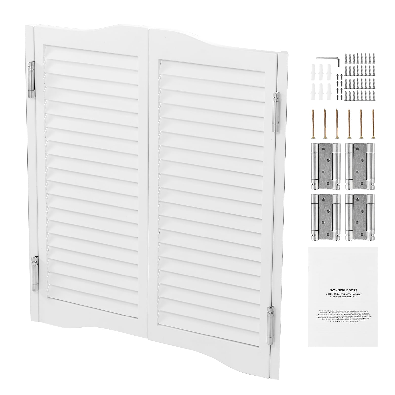 KFFKFF Twin Swing Doors, Dimensions 36"W x 36"H, Curved Upper Edge ...