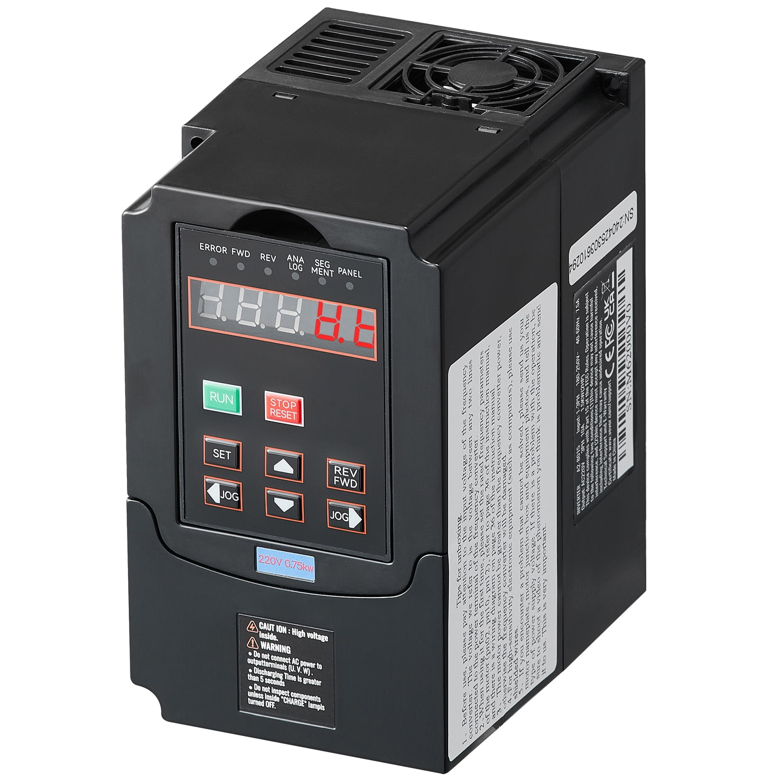 KFFKFF VFD 1HP, 0.75KW,3.5A,Single or Triple Phase 220V Input to Triple Phase 220V Output ...