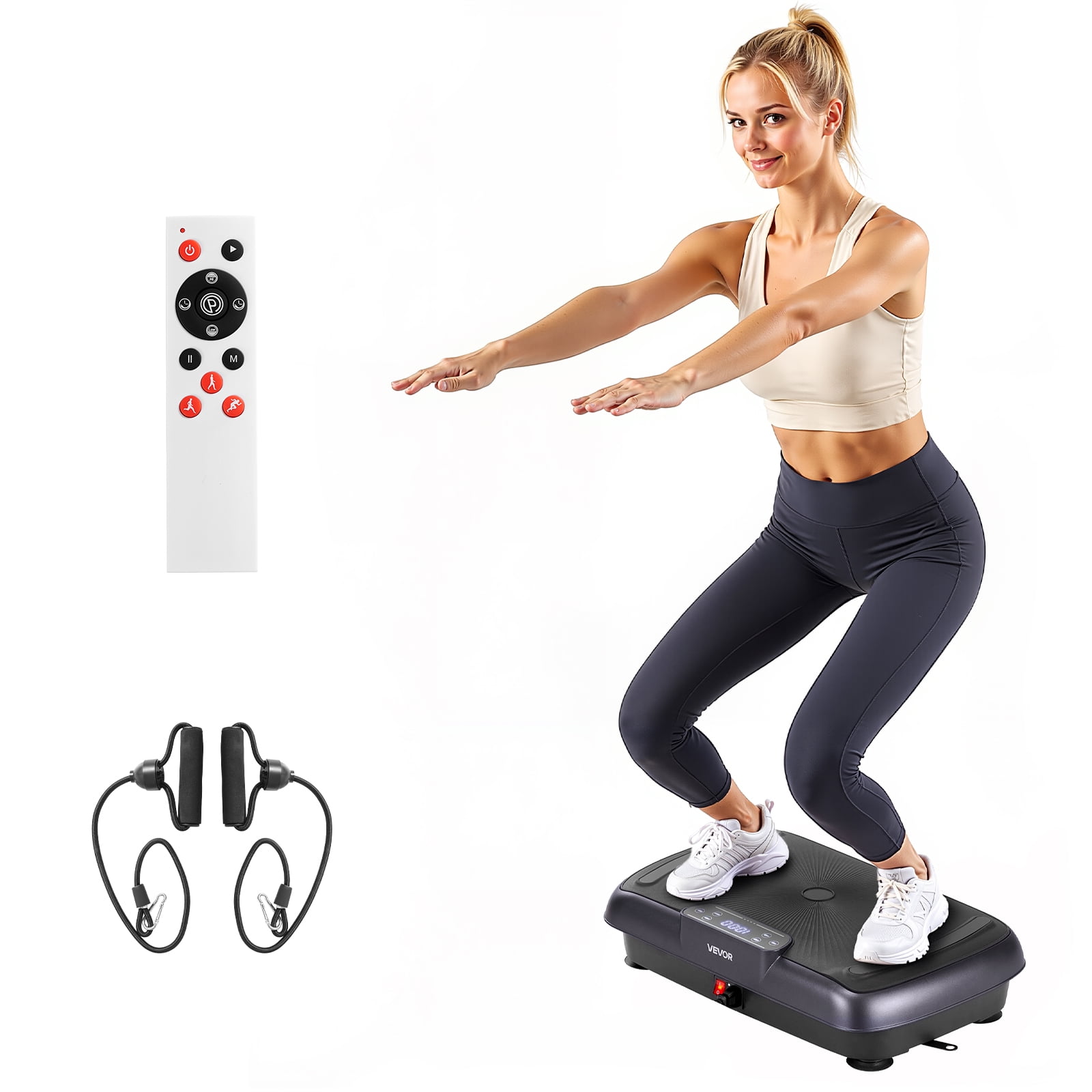 KFFKFF Vibration Plate Exercise Machine, Full Body Fitness Platform for ...
