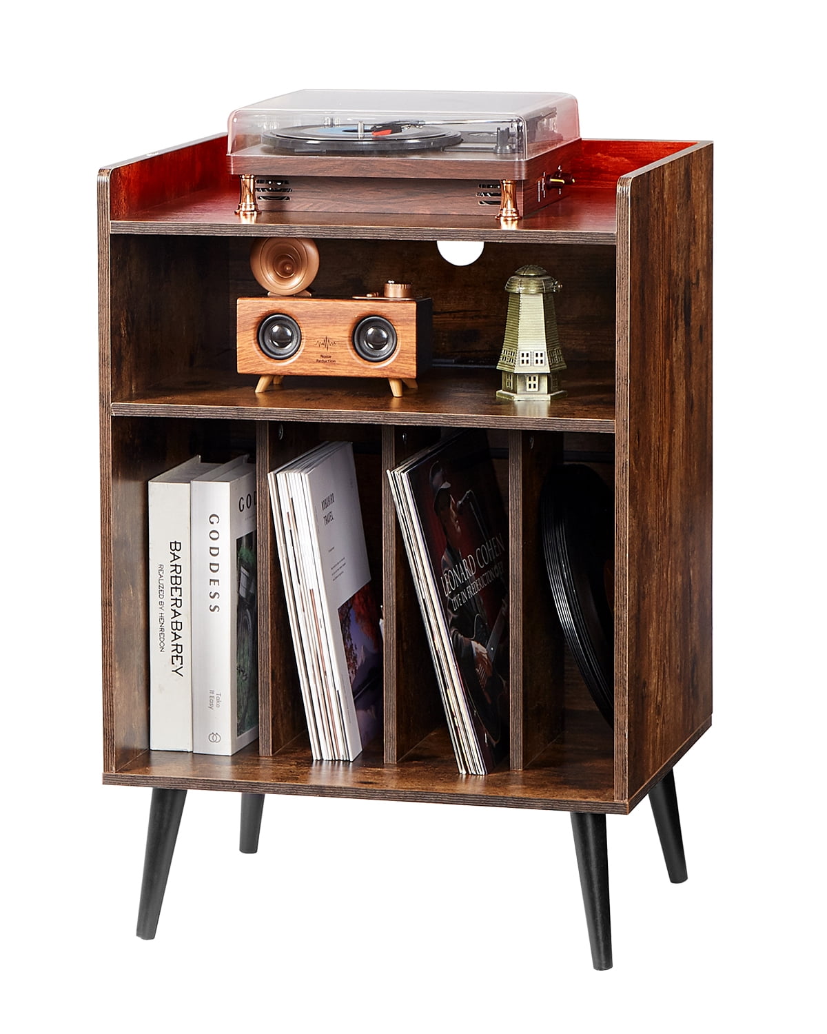 KFFKFF Vinyl Player Stand with Illumination, Tri-Level Turntable Stand ...