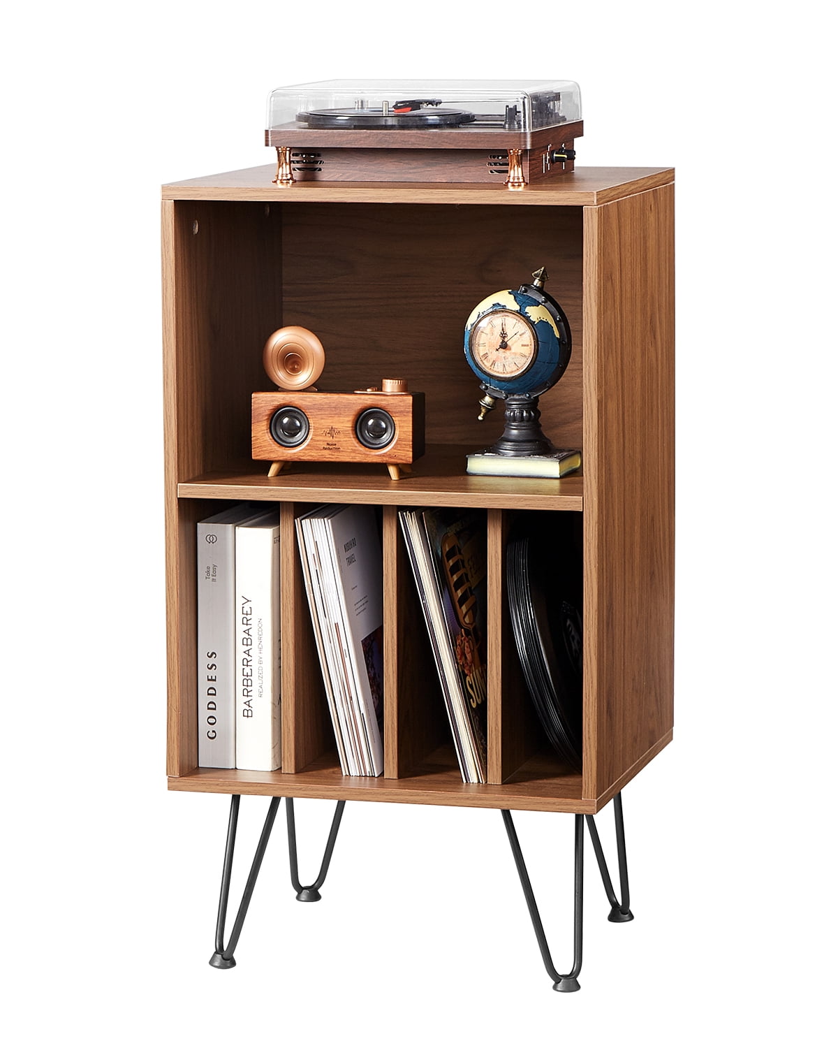 KFFKFF Vinyl Player Stand, Tri-Level Turntable Holder with Album ...