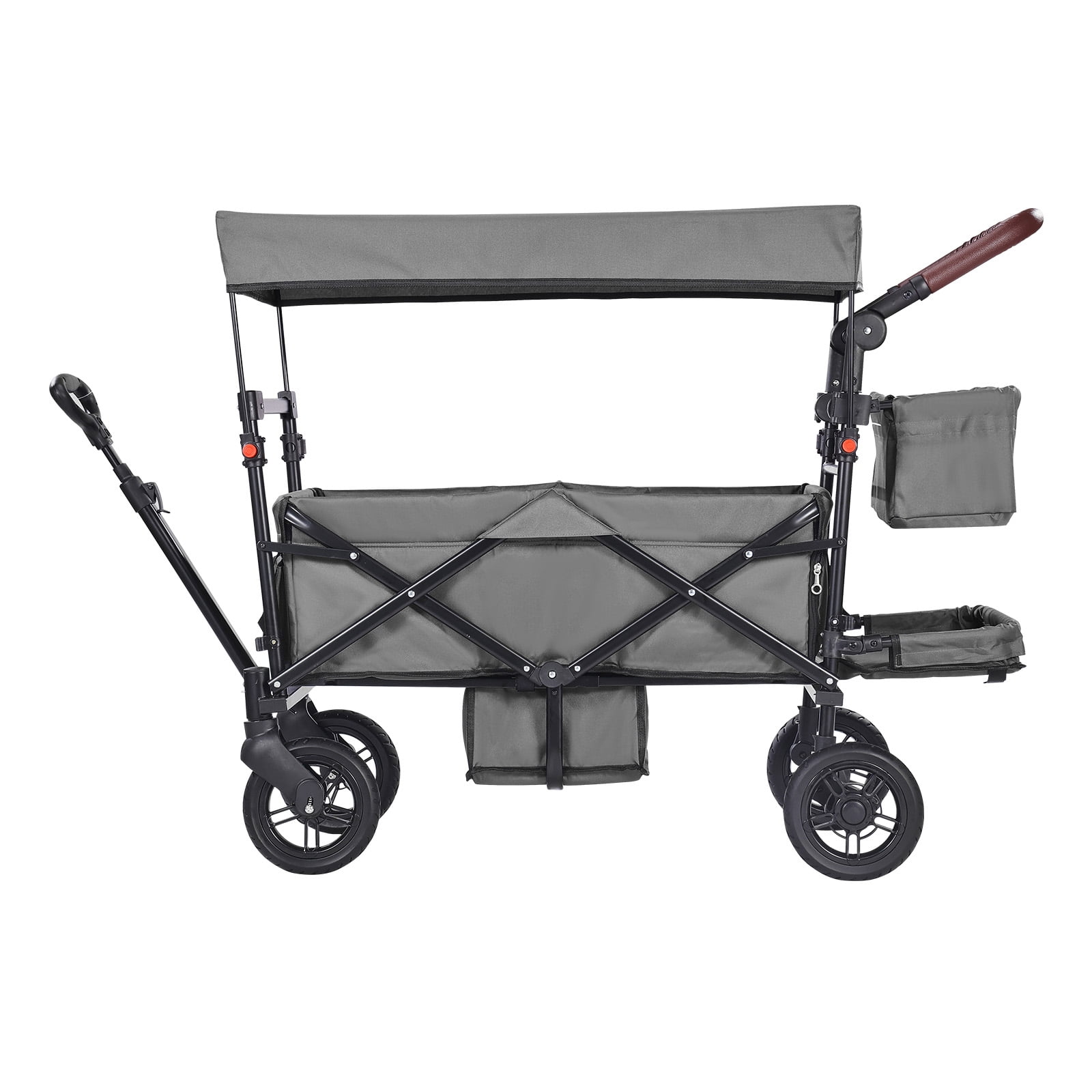KFFKFF Wagon Stroller for Two Kids, Push and Pull Design with ...