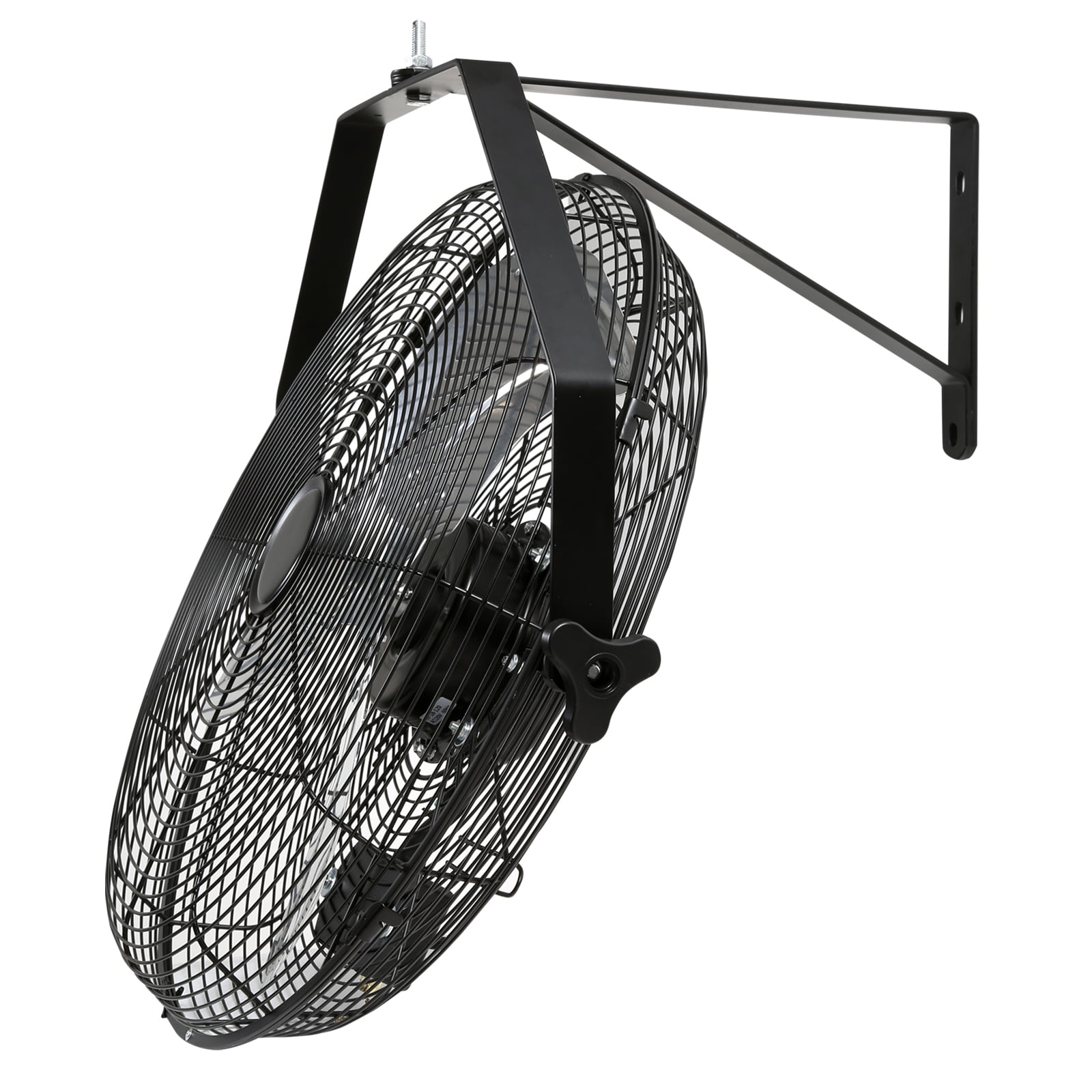 KFFKFF Wall-Attached Fan, Pair of 18-inch Units with Manual Full-Circle ...