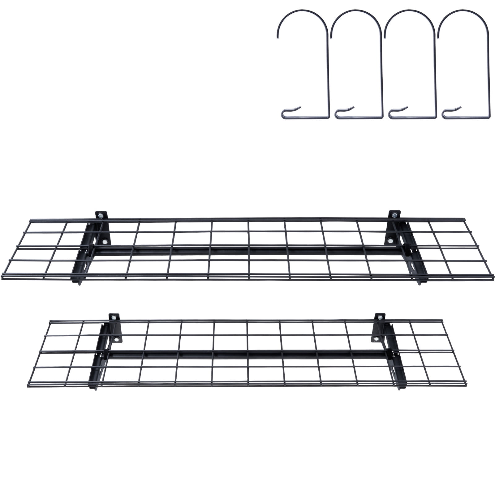 KFFKFF Wall-Mounted Garage Shelving, Twin Pack, 4 x 1 ft Robust Garage ...