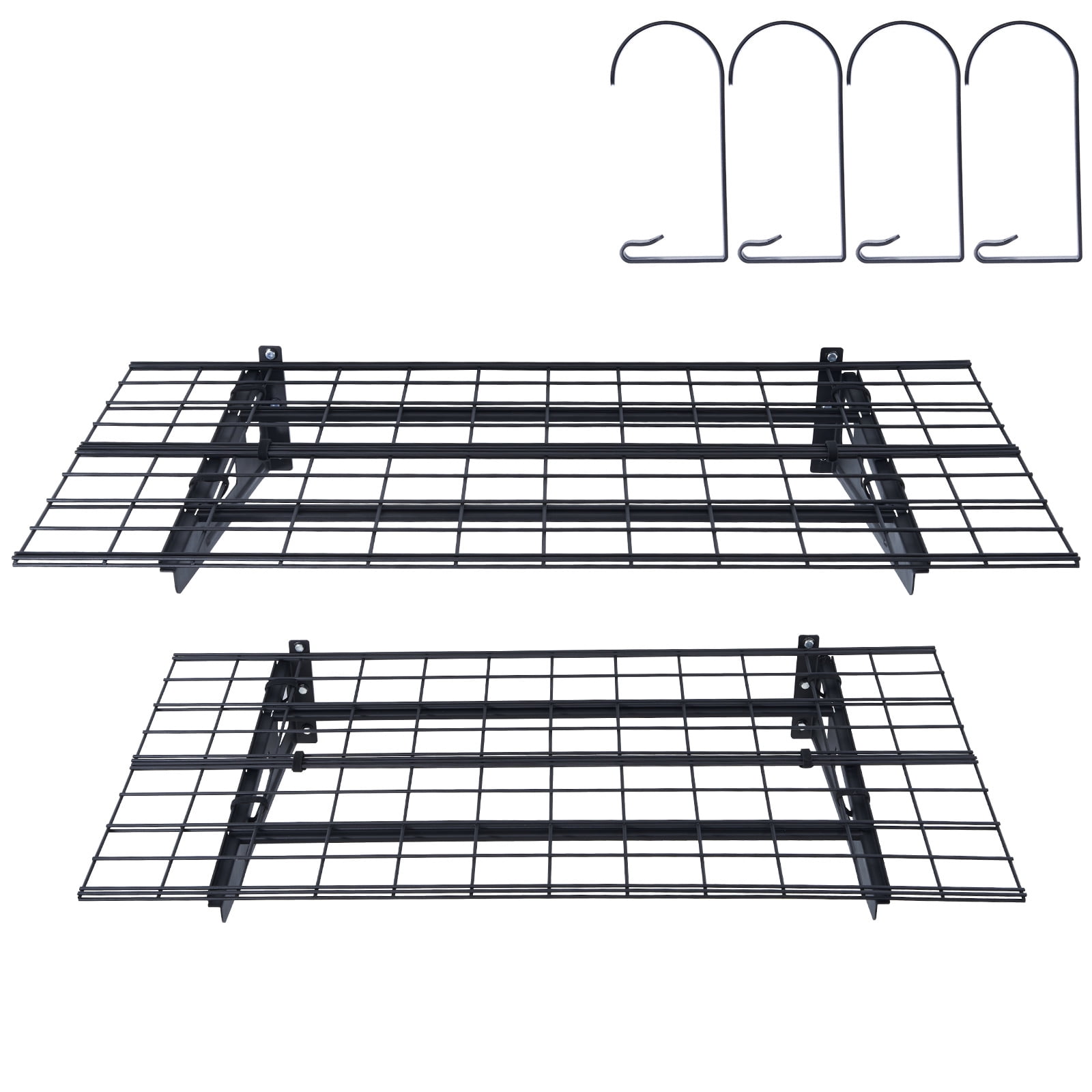 KFFKFF Wall-Mounted Garage Shelving, Twin Pack, 6x2 ft Robust Garage ...