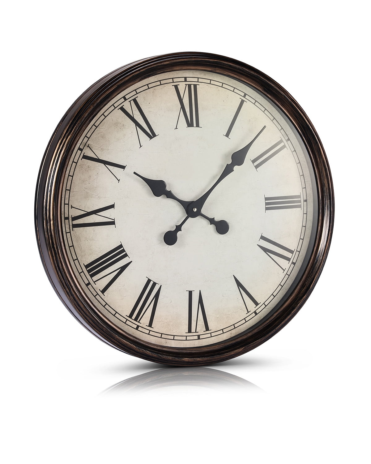 KFFKFF Wall Timepiece, 20-inch Roman Numeral Clock, Battery-Powered ...