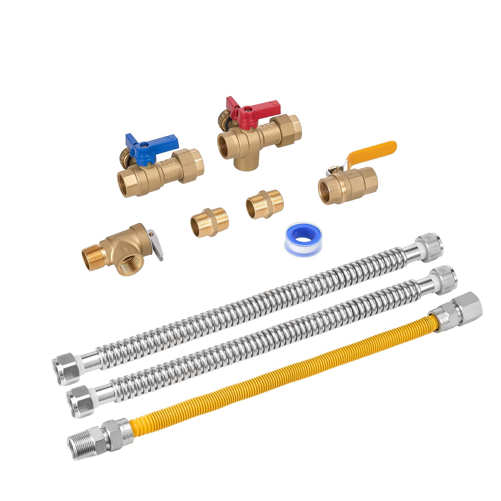 KFFKFF Water Heater Kit, 3/4 Inch Hot & Cold Water Plumbing Repair Set ...
