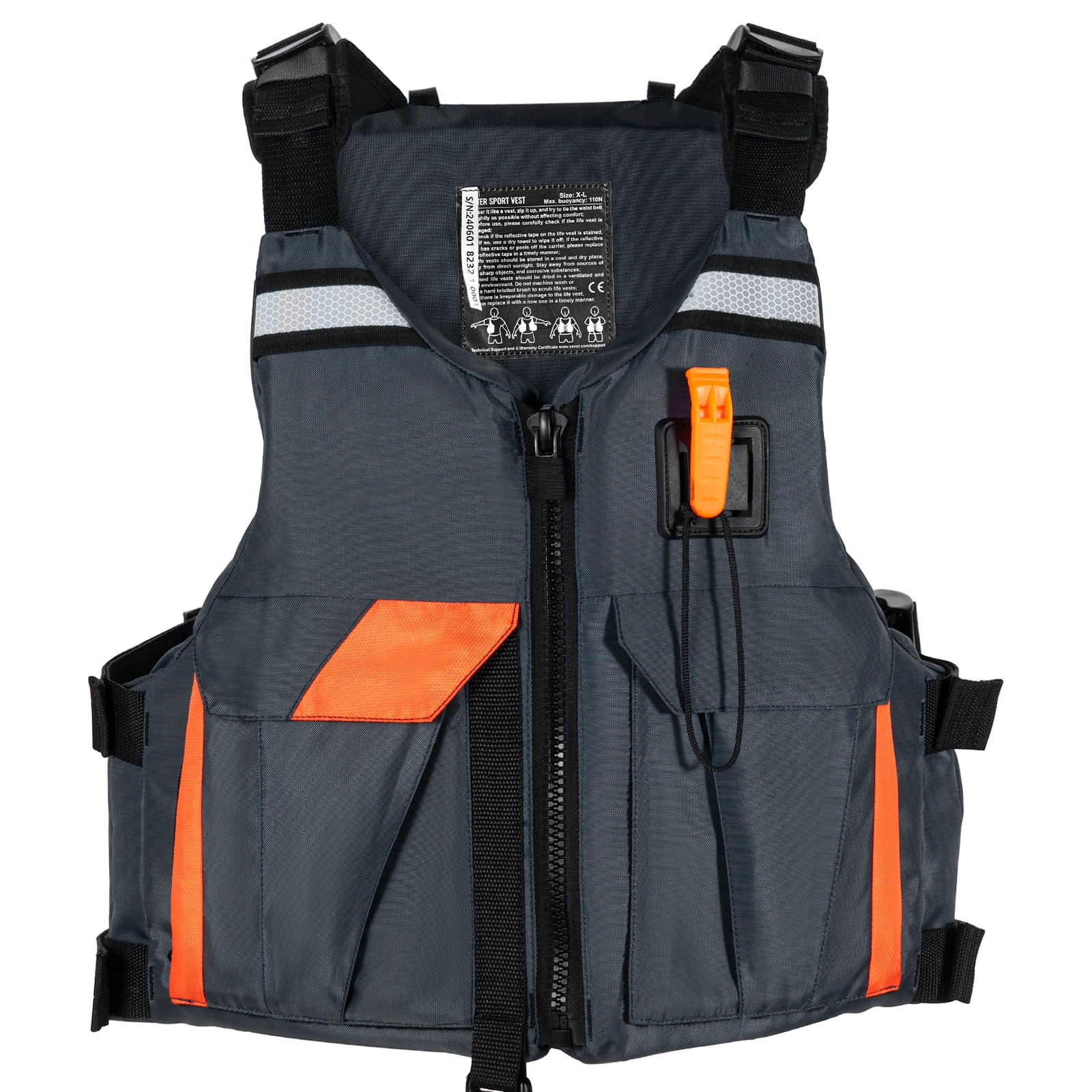 KFFKFF Water Sports Safety Vest (PFD), Equipped with Water-Resistant ...