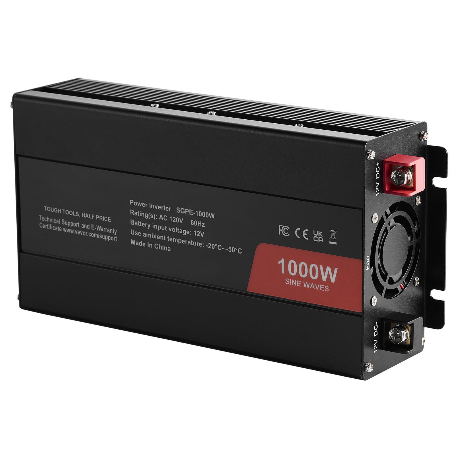 KFFKFF Waveform Transformer, 1000W, Converts DC 12V to AC 120V ...