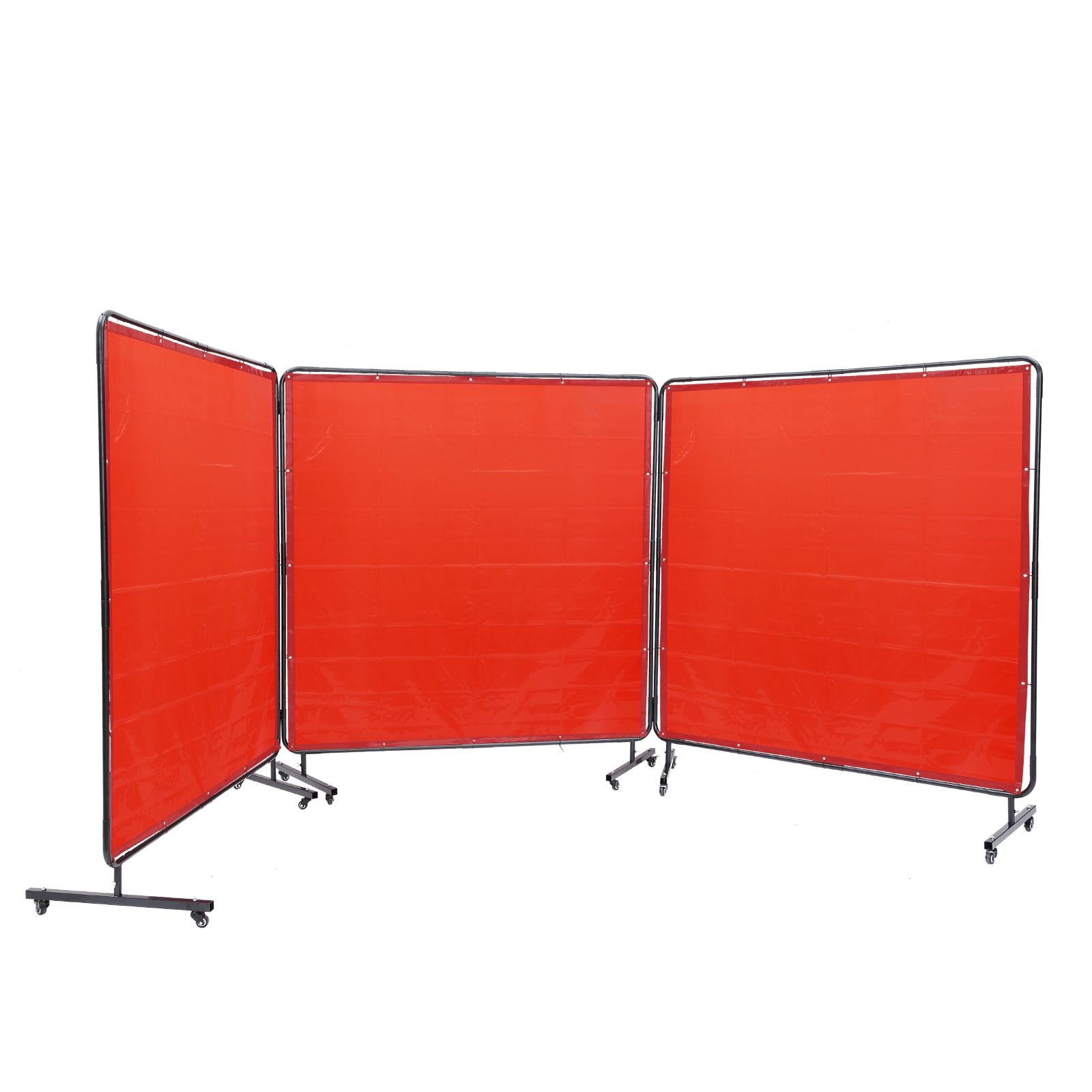 KFFKFF Welding Screen with Frame, 6' x 6' Tri-Panel Welding Shield ...