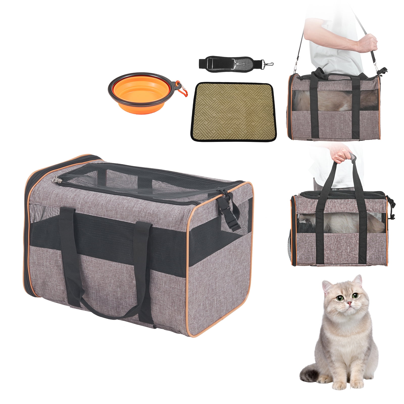 KFFKFF Wheeled Pet Transporter, Certified for Air Travel, Extendable ...