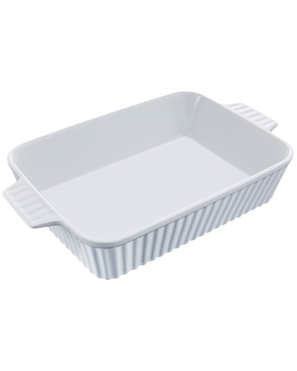 KFFKFF White Ceramic Cooking Tray, 9" x 13" Size, Rectangular Ovenware ...
