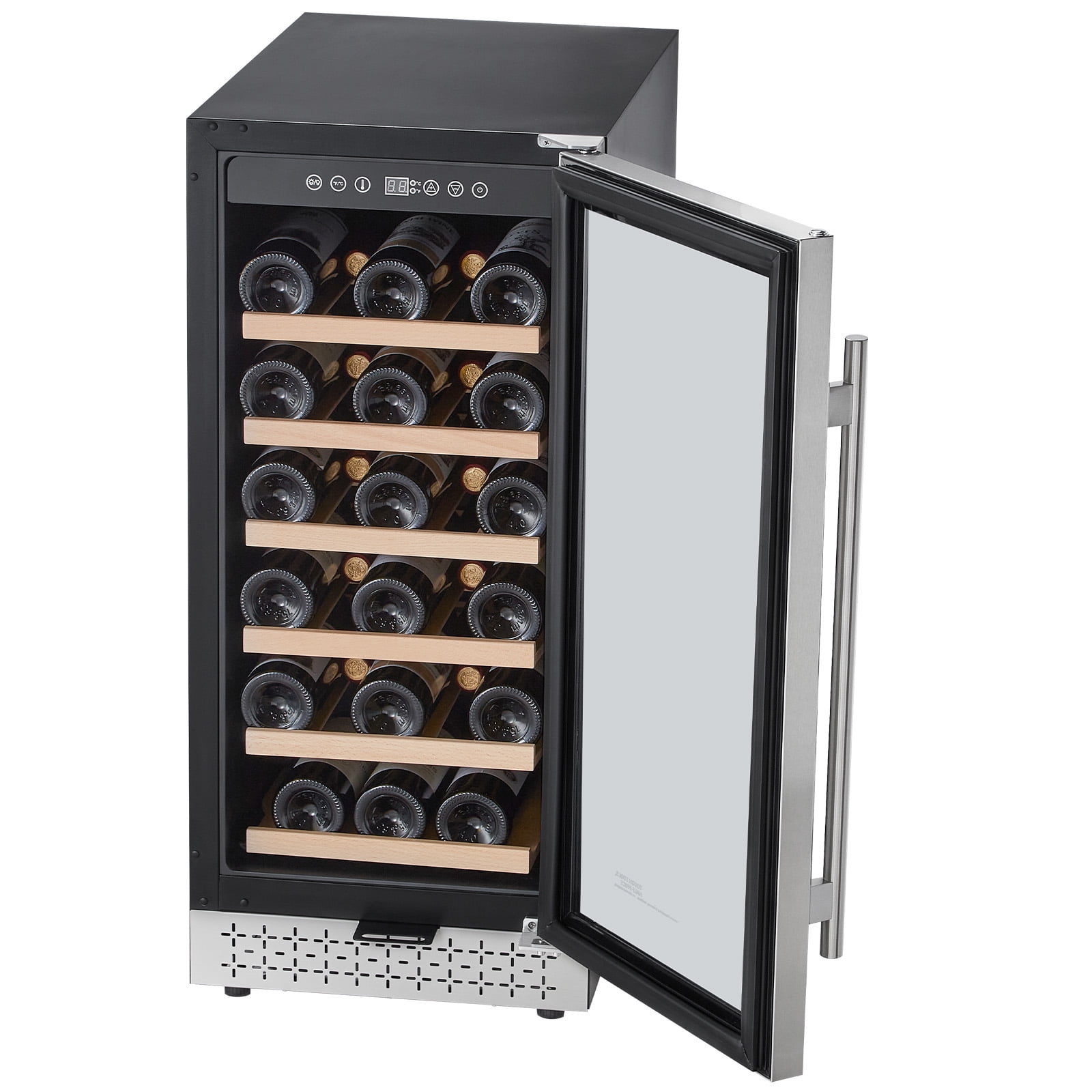 KFFKFF Wine Chiller, Compact 28-Bottle Wine Refrigerator, Glass Door ...