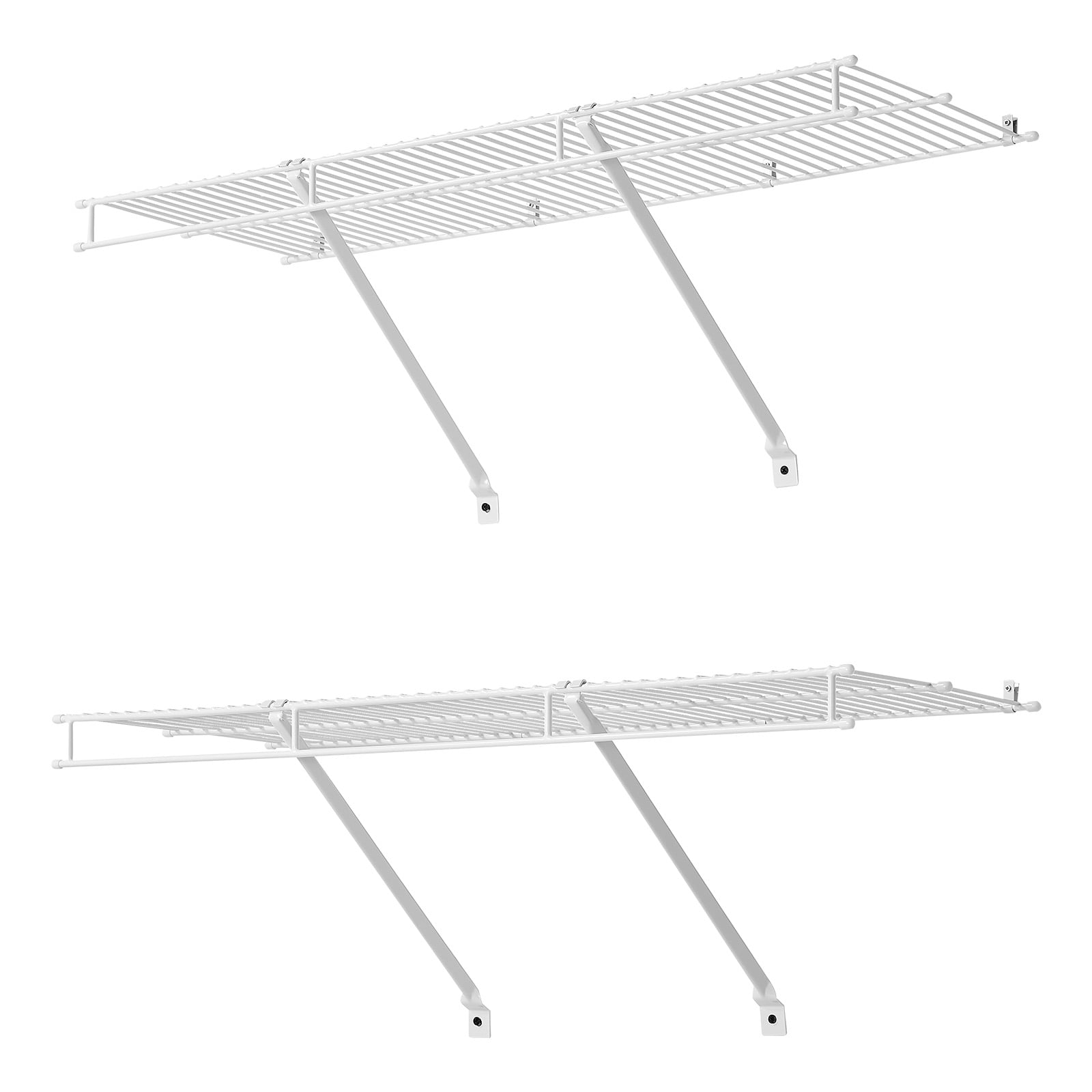 KFFKFF Wire Shelf Kit, 3 ft, Set of 2, Wall-Mounted Storage Shelves ...