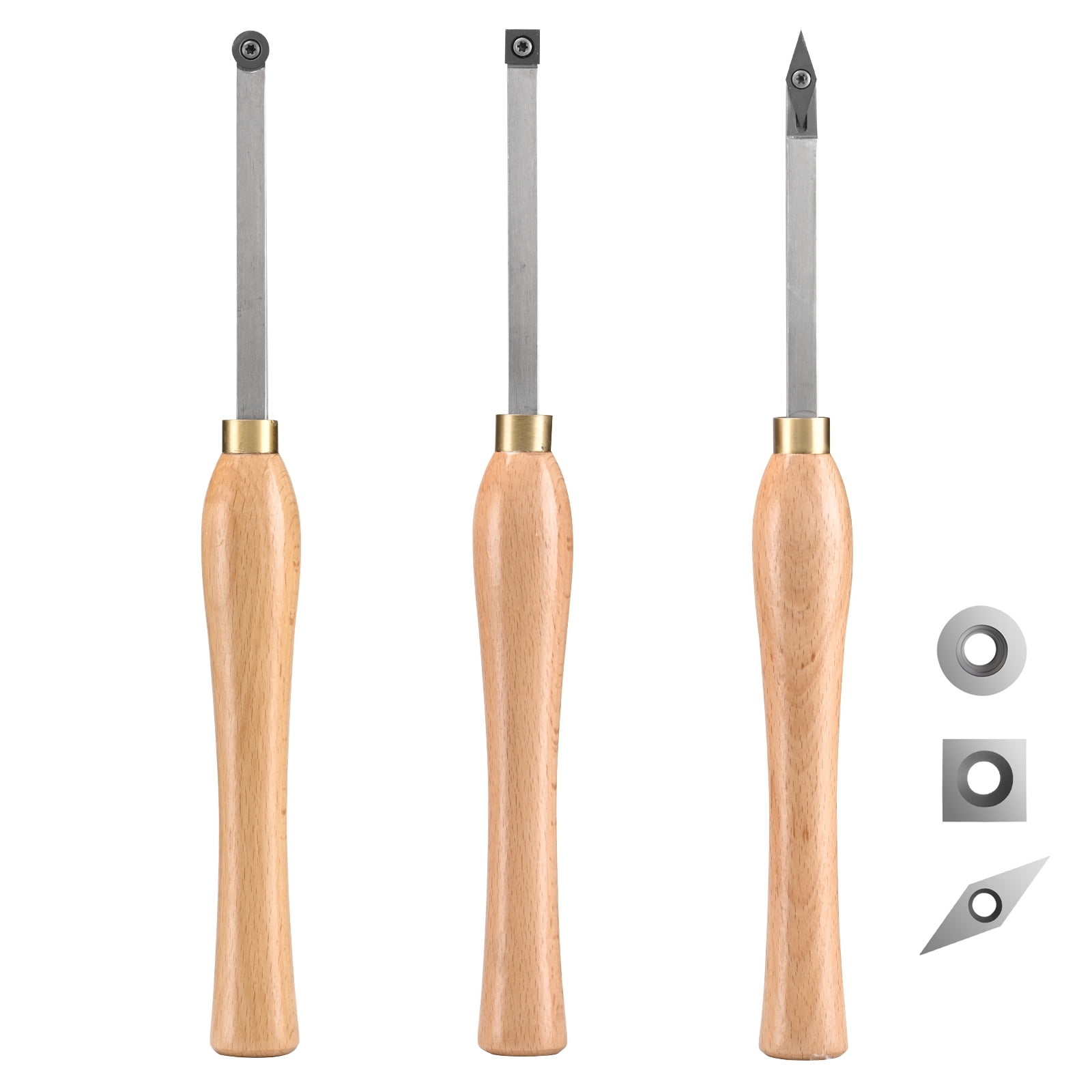 KFFKFF Wood Turning Chisel Trio, 3 Piece Set with Carbide Tips - Square ...