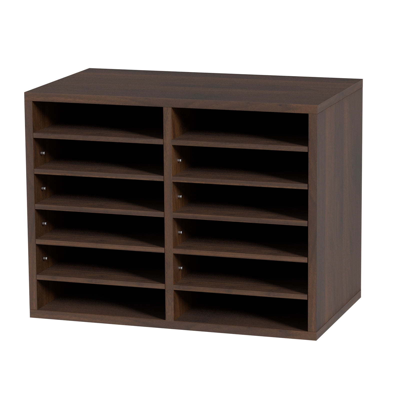 KFFKFF Wooden Document Storage Box Adjustable File Sorter 12 ...