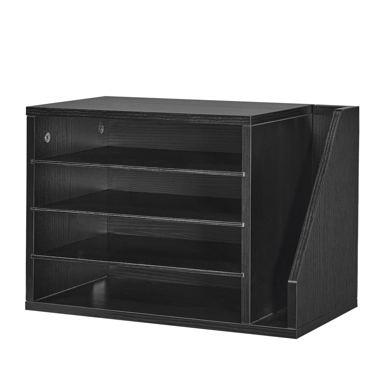 KFFKFF Wooden Literature Organizer with 4 Adjustable Compartments ...