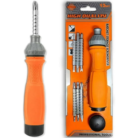 KFHARS-13-in-1 Ratcheting Screwdriver, 6 Double-Ended - Phillips ...
