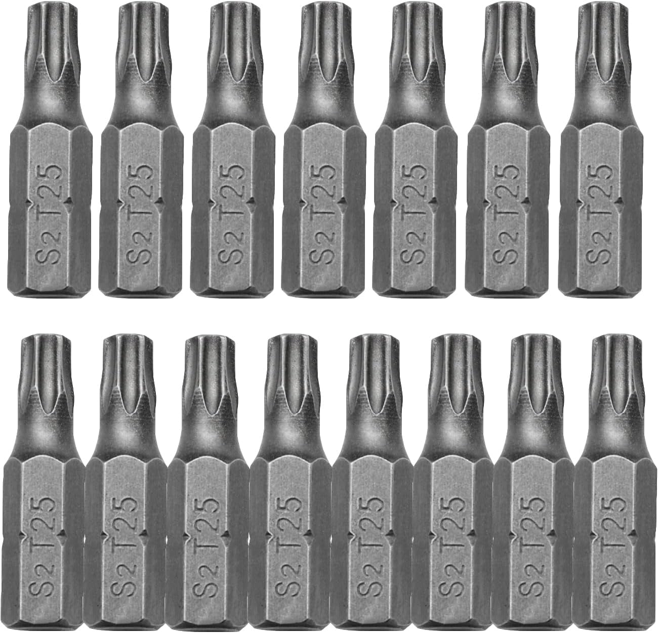 KFHARS-15 Pack T25 Screwdriver Bit Set 1/4 Inch Hex Shank 1'' S2 Steel ...