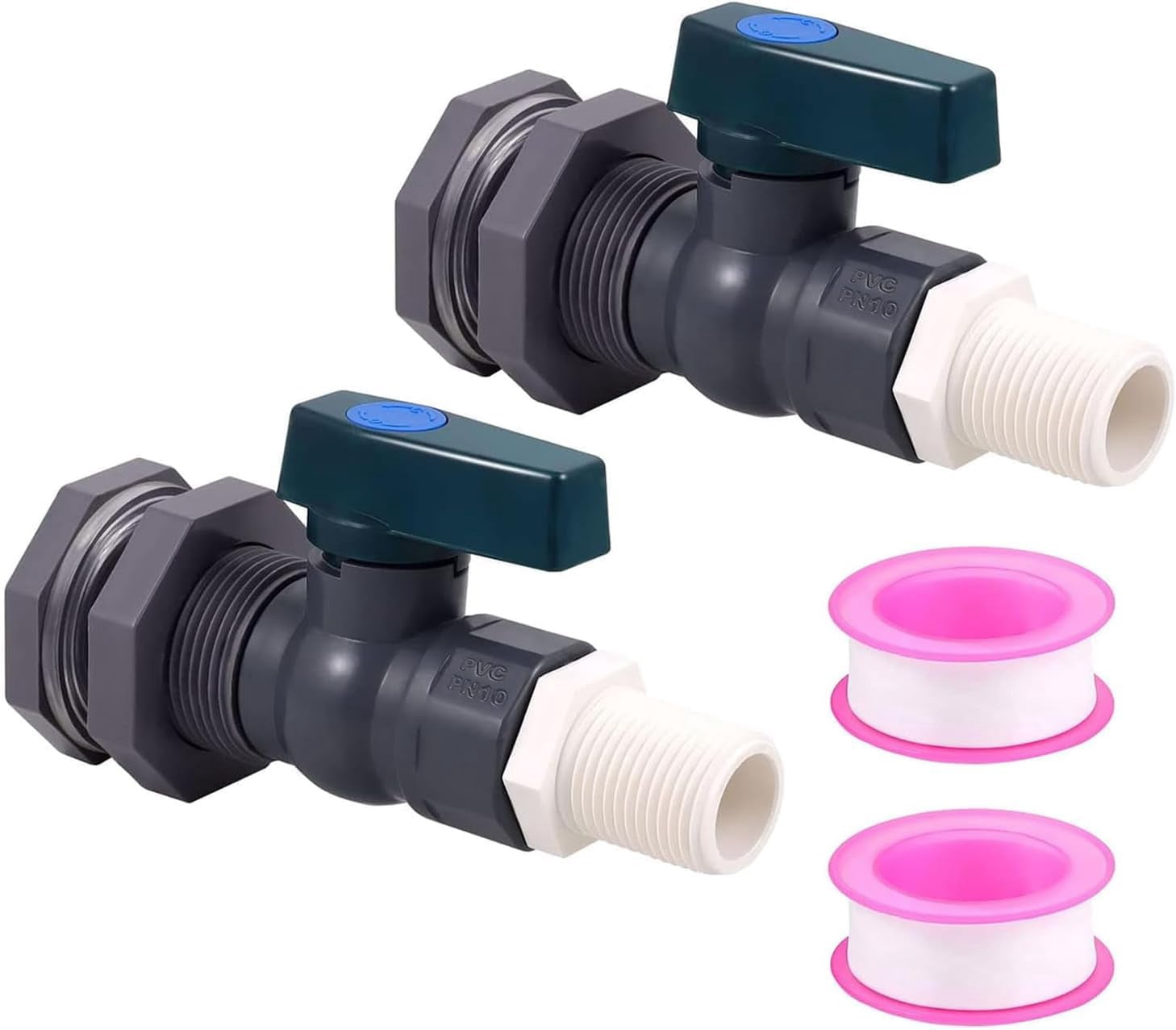 KFHARS-2 Pack PVC Rain Barrel Spigot Kit -3/4" Rain Barrel PVC Garden ...