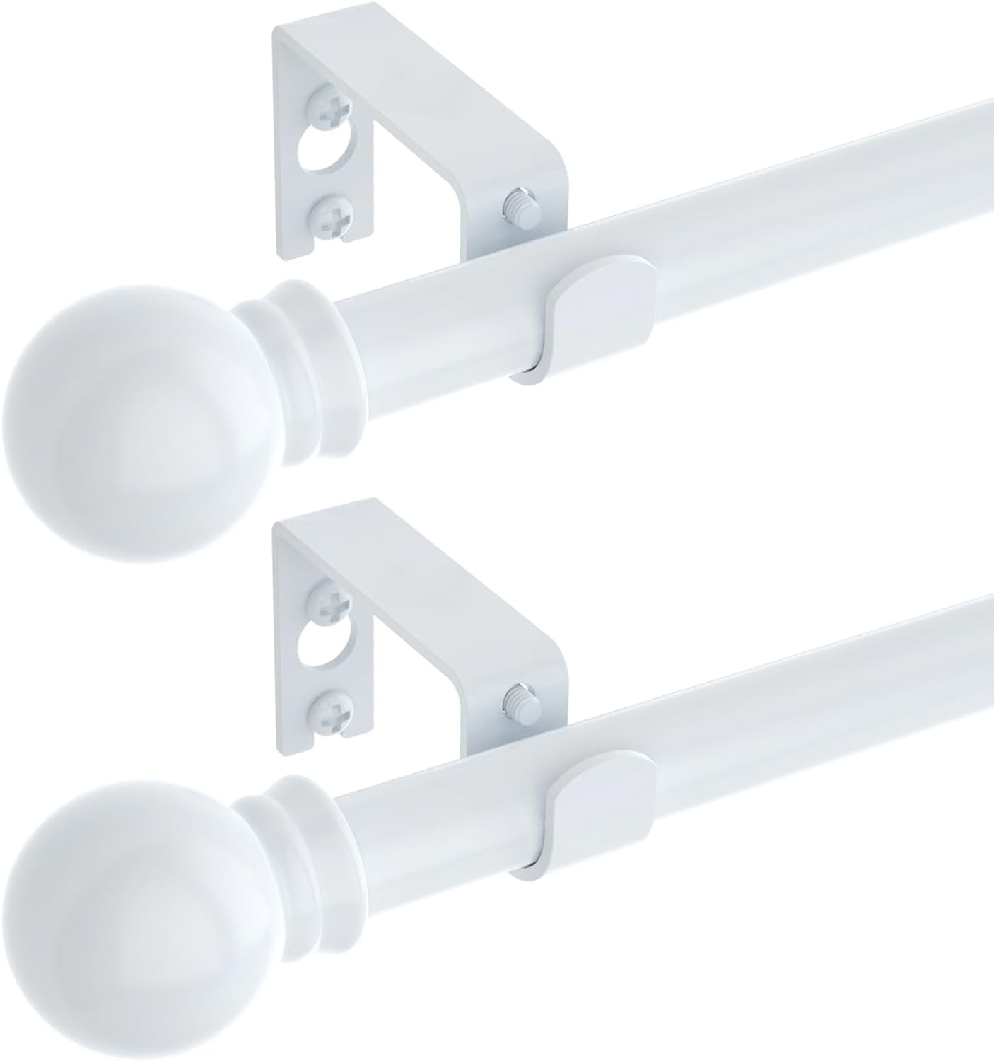 KFHARS-2 Pack White Curtain Rods for windows 32 to 62 inch, 5/8 inch ...