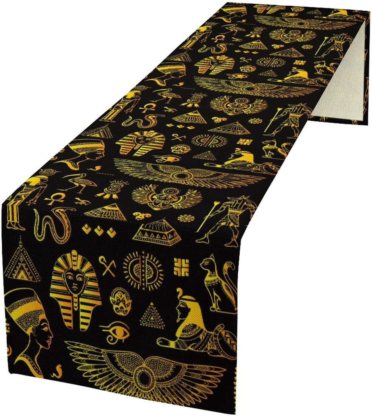 KFHARS-Ancient Egypt Table Runner Vintage Egyptian Culture Symbol Gold ...