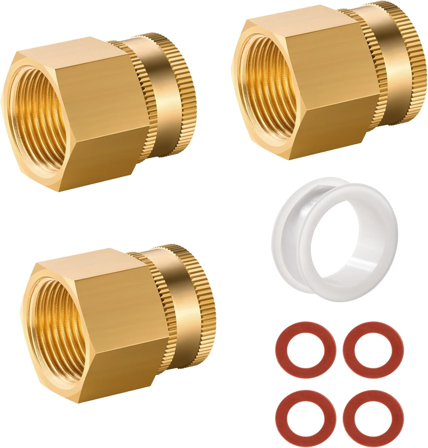 KFHARS-Brass Garden Hose Adapter, 3/4”GHT Female x 3/4”NPT Female ...