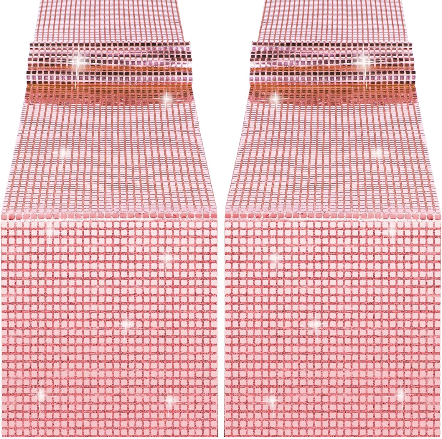 KFHARS-Durony 2 Pack Disco Table Runner 11 x 108 Inch Mirror Rose Gold ...