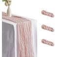 KFHARS-Dusty Pink Table Runner Cheesecloth Summer Bohemian Country ...
