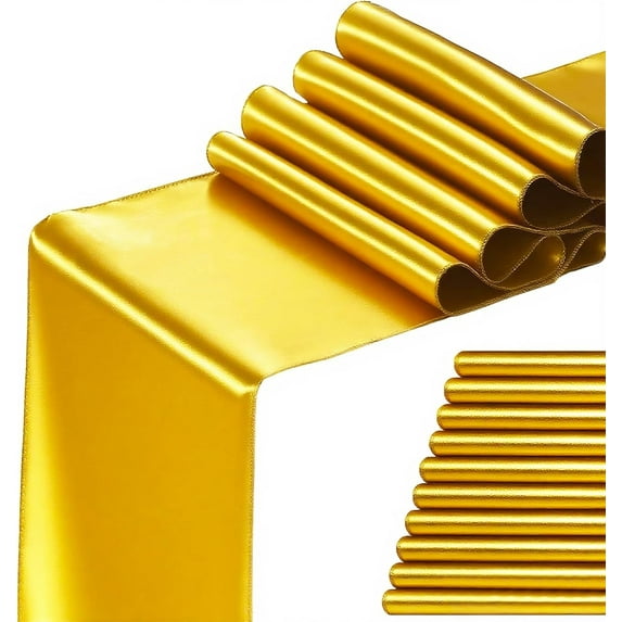 KFHARS-Gold Table Runners 10 Pack - Satin Table Runner 12 x 108 Inches ...