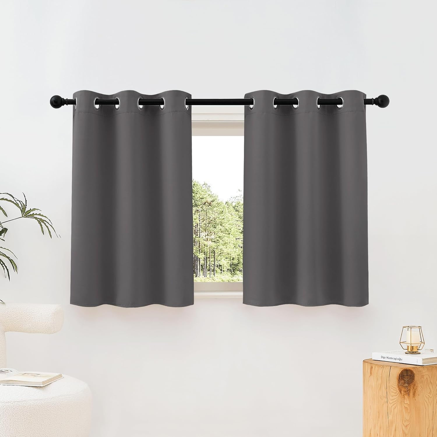 KFHARS-Grey Room Darkening Curtains Blackout 30 inch Curtains for ...