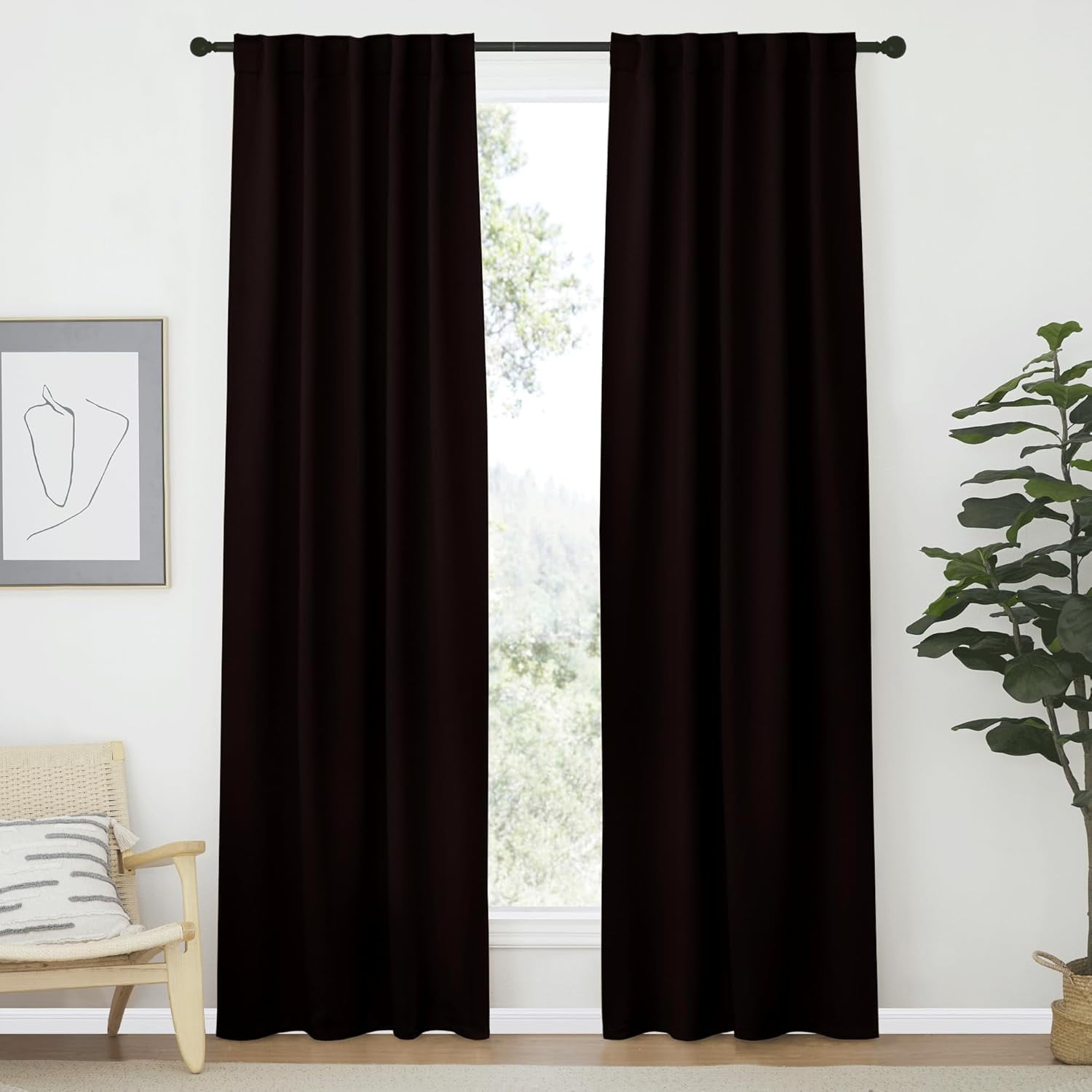 KFHARS-Living Room Darkening Curtains - (Toffee Brown Color) W42 x L70 ...