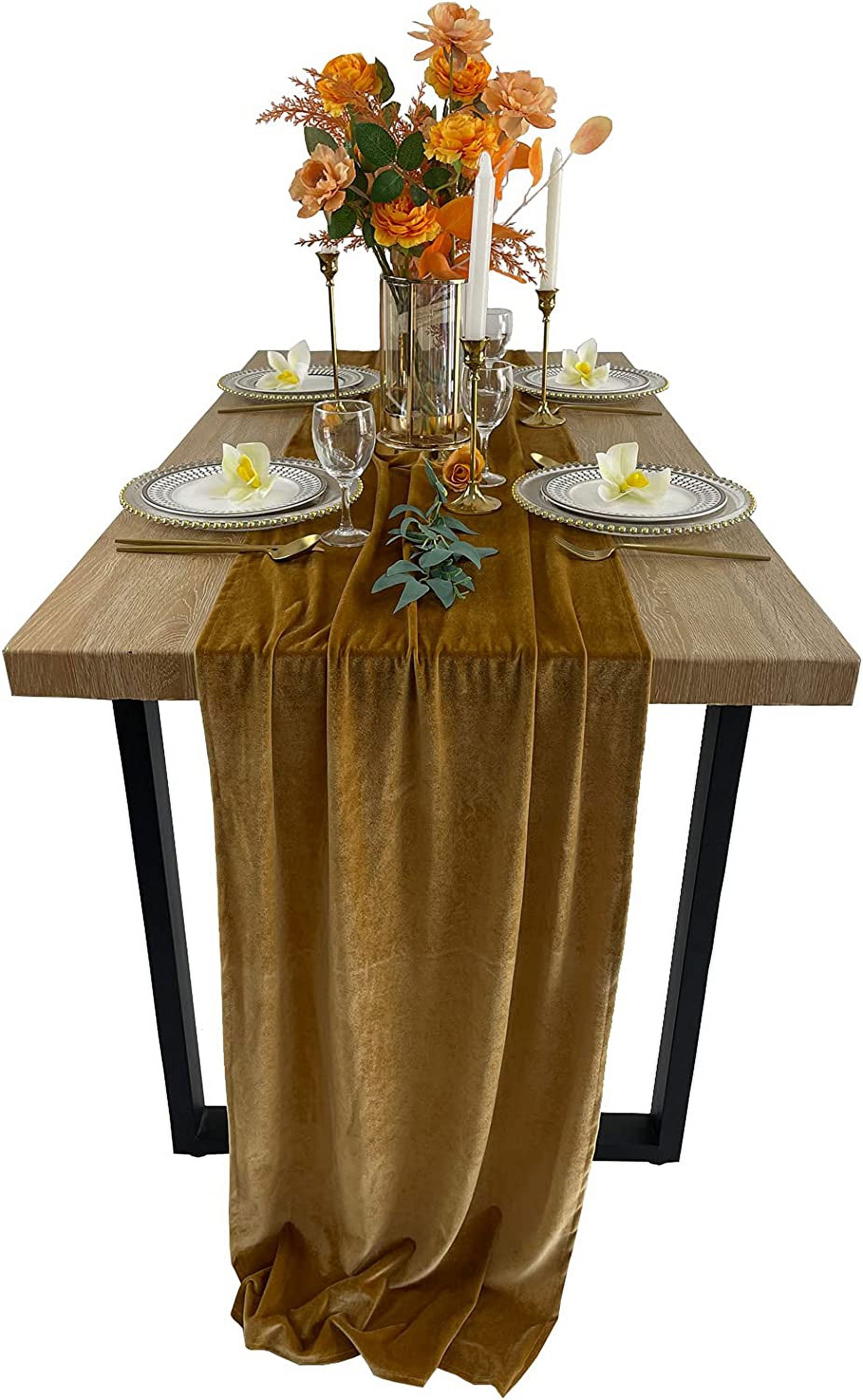 KFHARS-Luxurious Velvet Table Runner, 10ft Wedding Reception ...