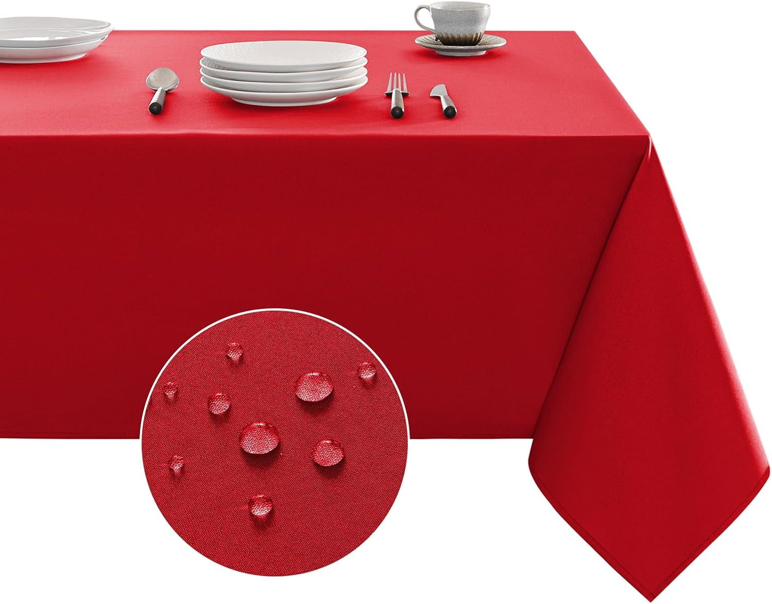 KFHARS-Table Cloth Rectangle Waterproof Spill-Proof Wrinkle-Free ...