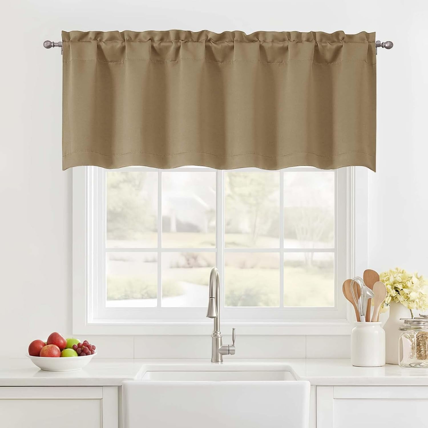 KFHARS-Valance for Windows 18 Inch Length, Thermal Insulated Short ...
