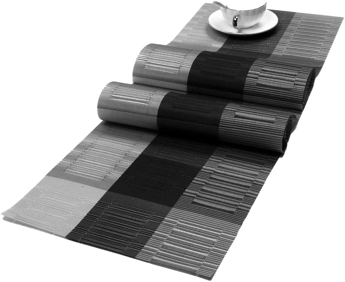 KFHARS-Woven Vinyl Table Runner PVC Table Runner 12 x 71 inch Wipe ...