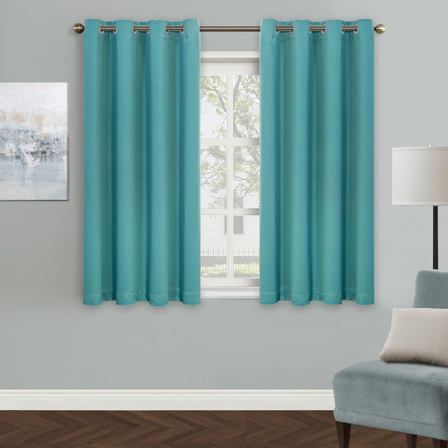 KFHDRS-Blackout Curtain for Bedroom, Grommet Room Darkening Curtain ...