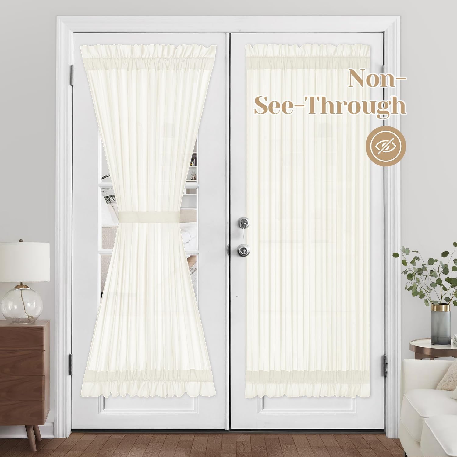 KFHDRS-Non-See-Through Sidelight French Curtains for Front Door, Light ...