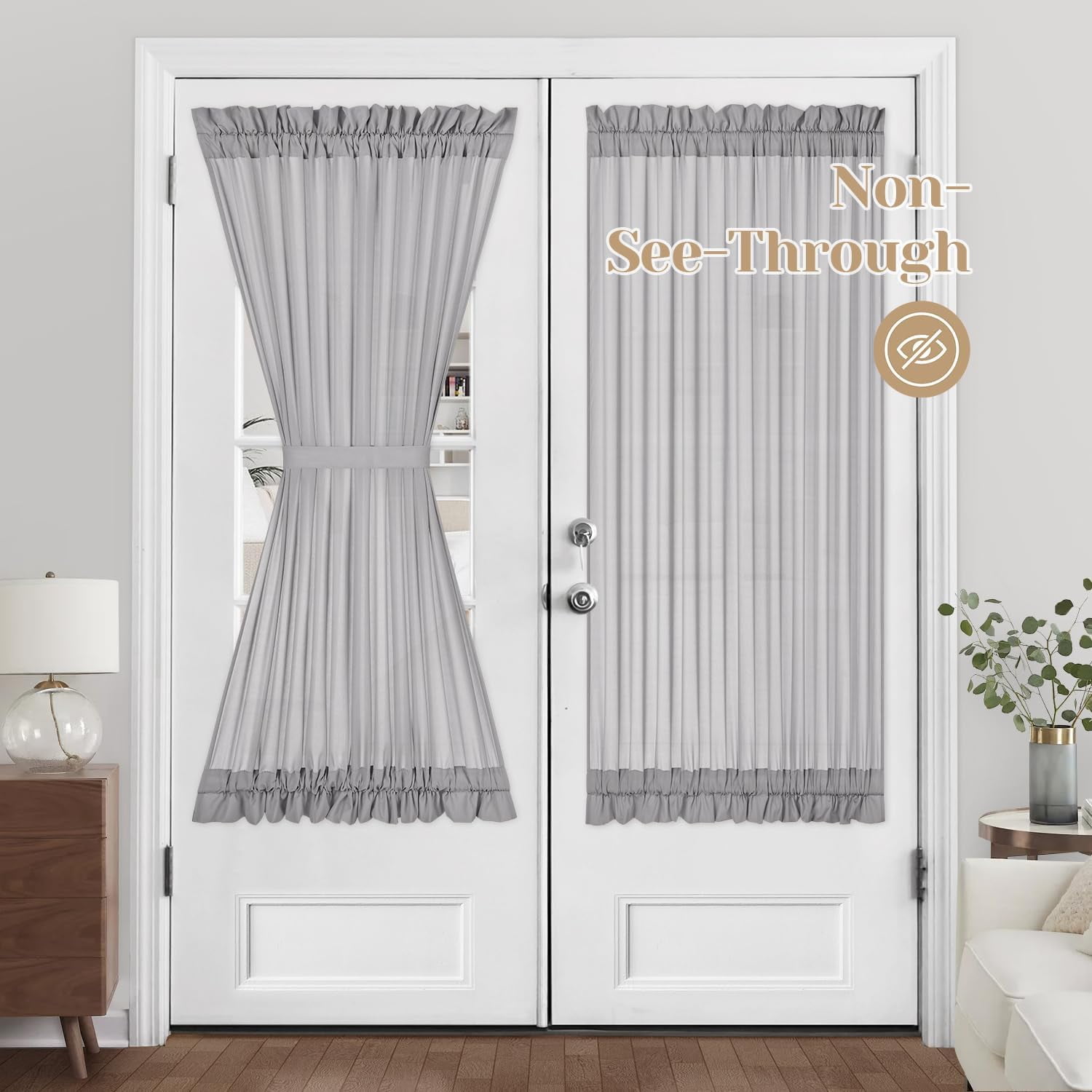 KFHDRS-Non-See-Through Sidelight French Curtains for Front Door, Light ...